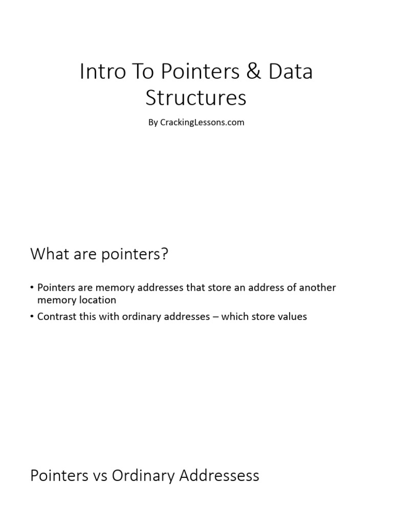 Intro To Pointers and Data Structures | PDF | Computers
