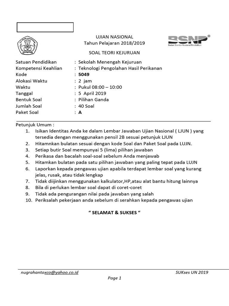 Kumpulan SOal UN | PDF
