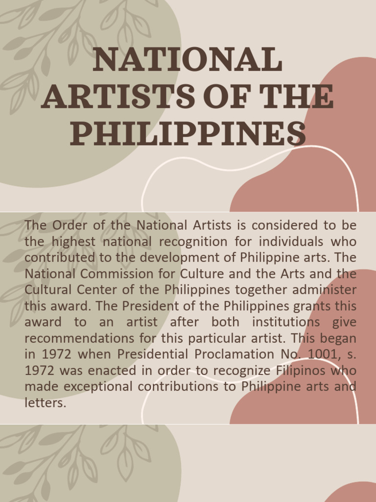 National Artists of the Philippines | PDF | The Arts | Philippines