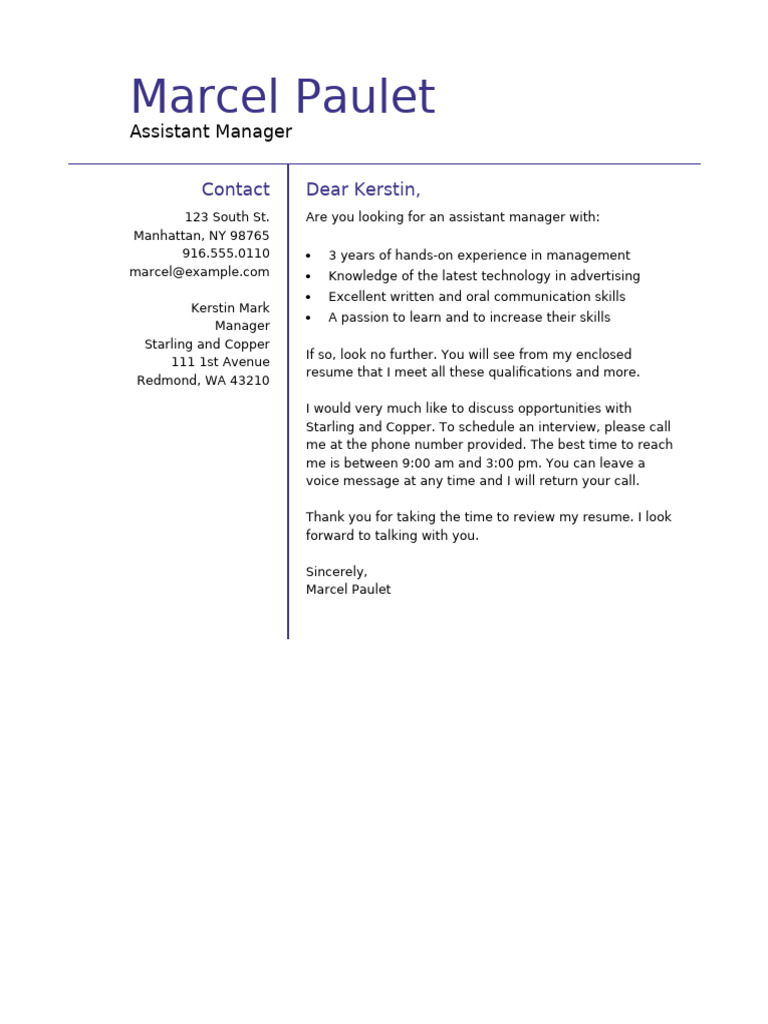 Assistant Manager Application | PDF