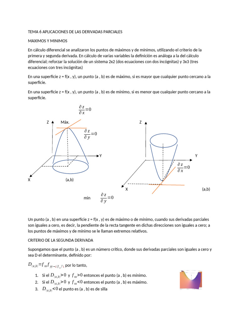 TEMA 5 APLICACIONES DE LAS DERIVADAS PARCIALES | PDF | Derivado | Ecuación diferencial parcial