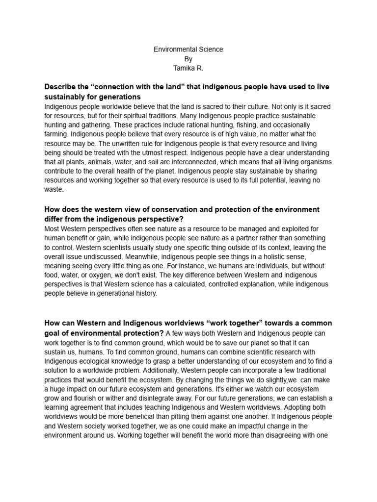 Indigenous Sustainability Practices | PDF | Natural Environment ...