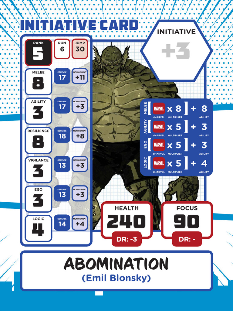 Marvel Multiverse RPG Initiative Cards A - G | PDF | Marvel ...