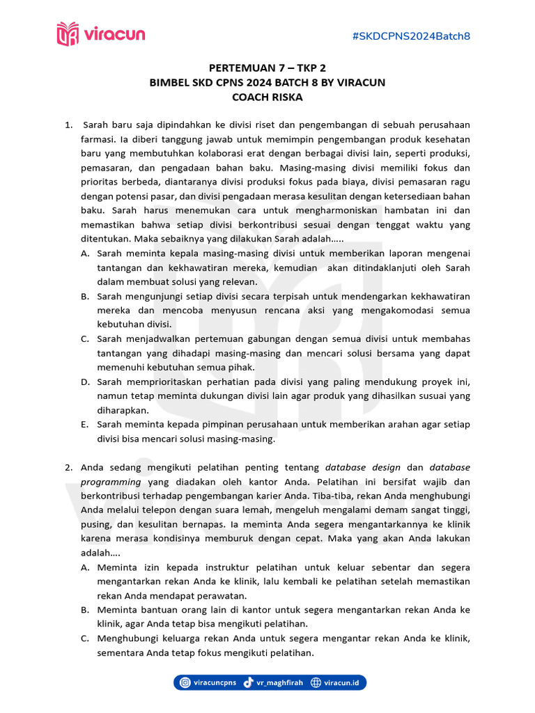 7. Latihan TKP 2 - Viracun Batch 8 | PDF
