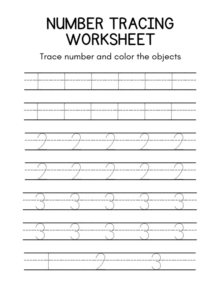Number Tracing Worksheets 1-10 | PDF