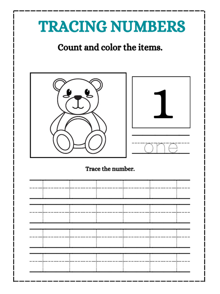 Number Tracing and Counting Activities | PDF