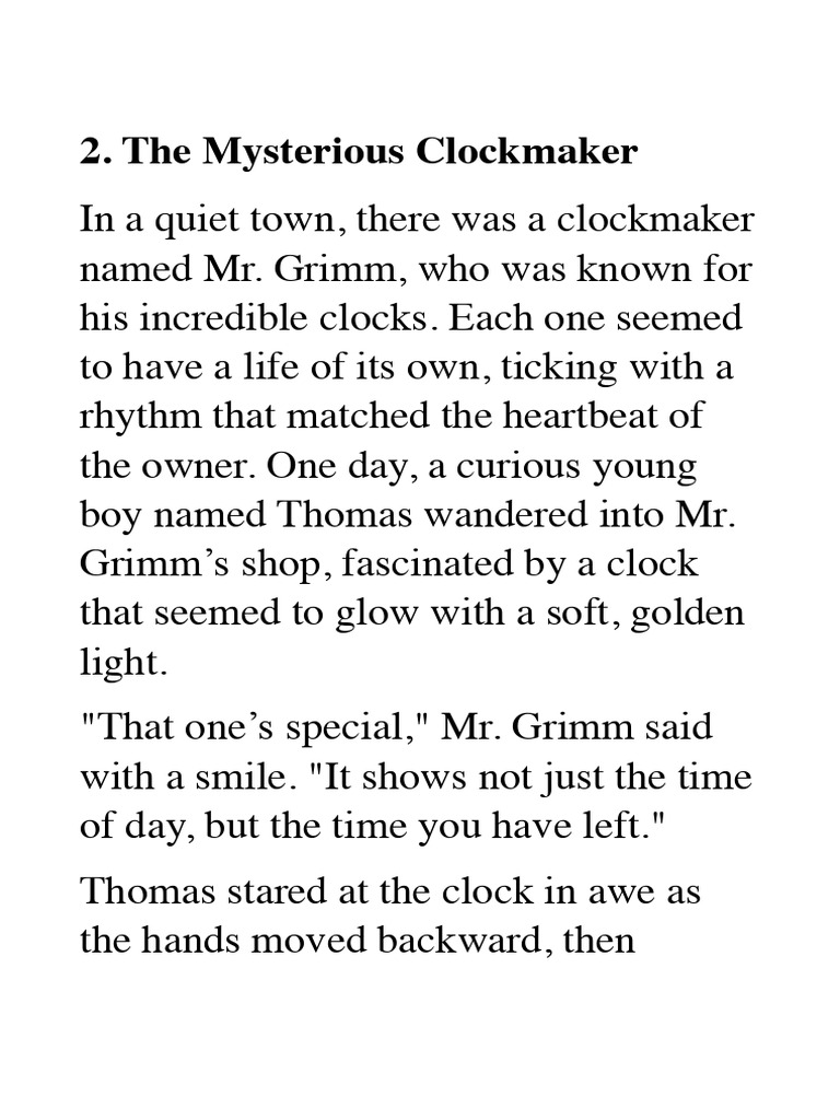 The Clockmaker's Secret | PDF | Mystery, Thriller & Crime Fiction