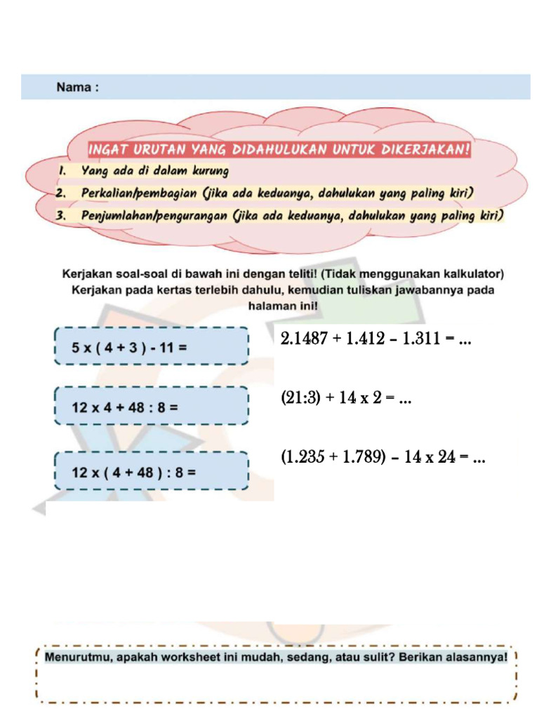 Worksheet Bil Cacah | PDF