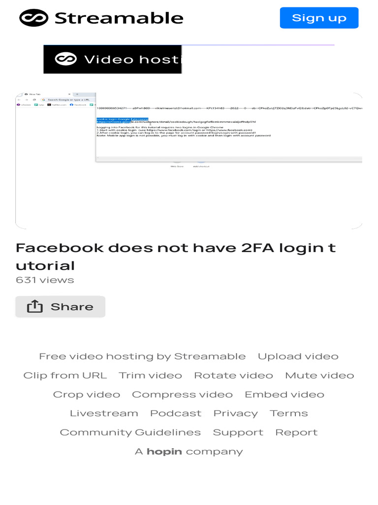 Watch Facebook Does Not Have 2FA Login Tutorial Streamable 2 | PDF | Home & Garden | Technology ...