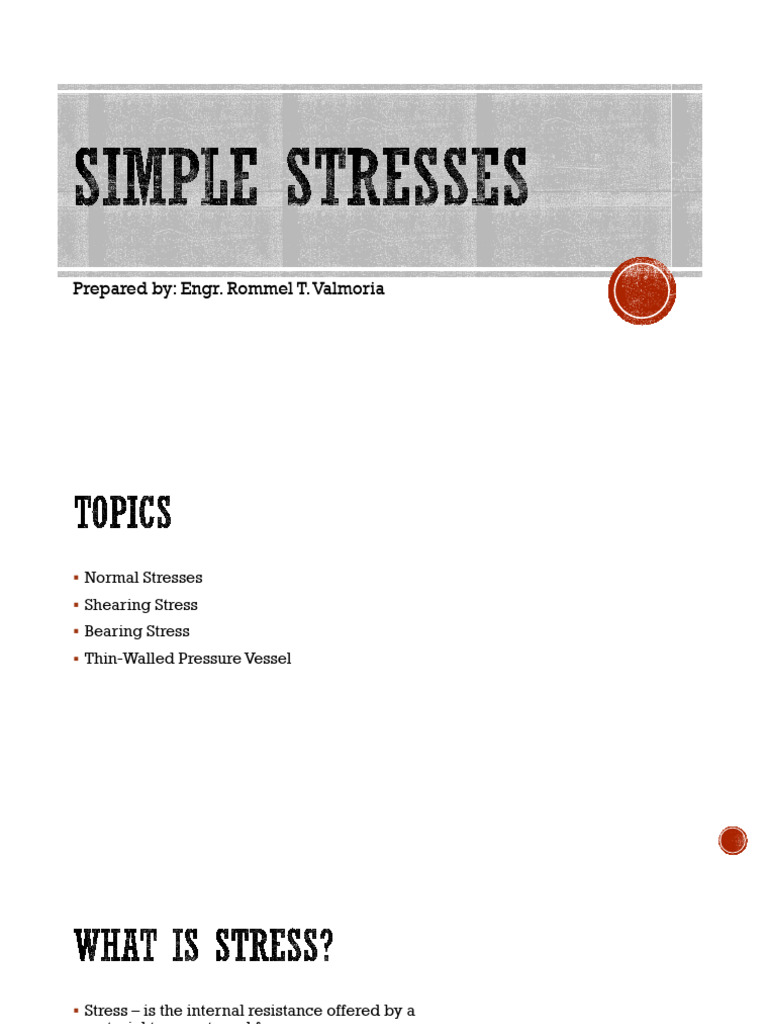 Simple Stresses1st.24 25 | PDF | Stress (Mechanics) | Pascal (Unit)