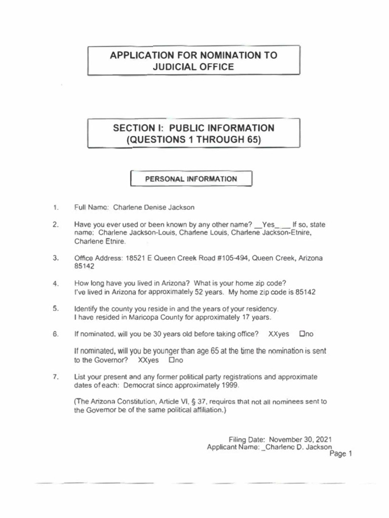 Application of Judge Charlene Jackson Etnire - Maricopa County Arizona ...