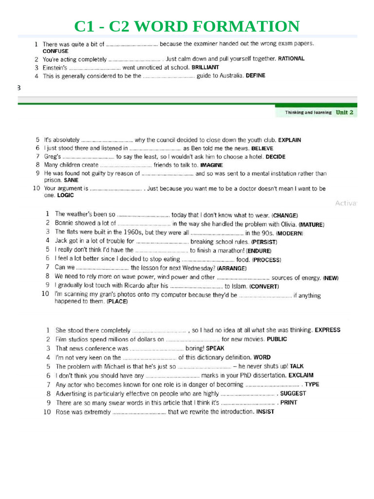 Advanced Word Formation Guide | PDF