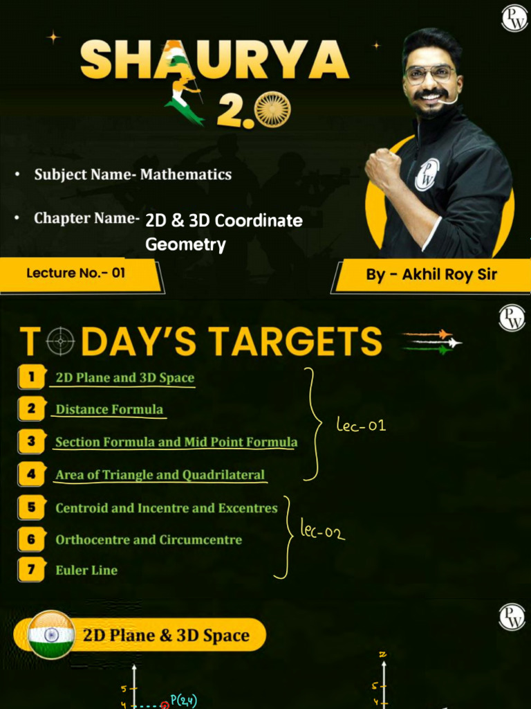 2D & 3D Coordinate Geometry Basics | PDF