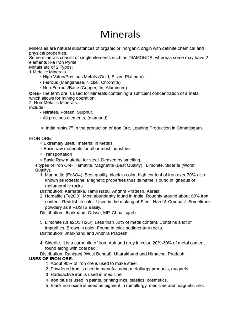 Minerals | PDF | Oil | Energy Development