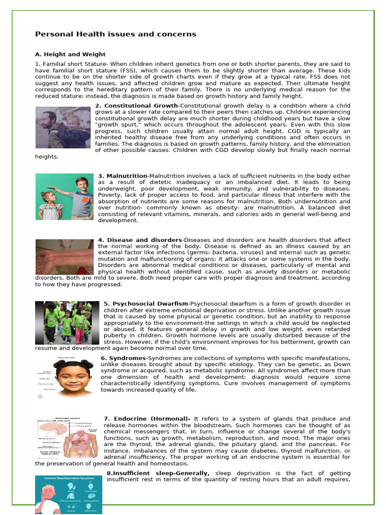 Personal Health Issues and Concerns | PDF | Obesity | Oral Hygiene