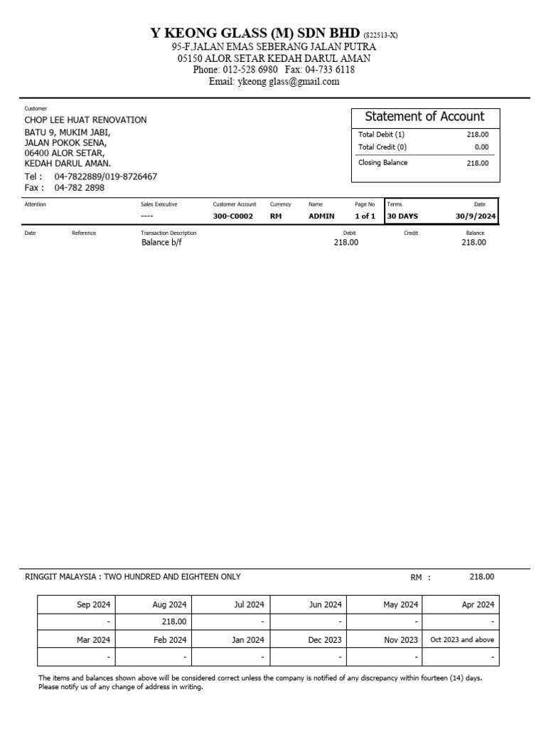 Chop Lee Huat Renovation Statement Sept 2024 | PDF | Business ...
