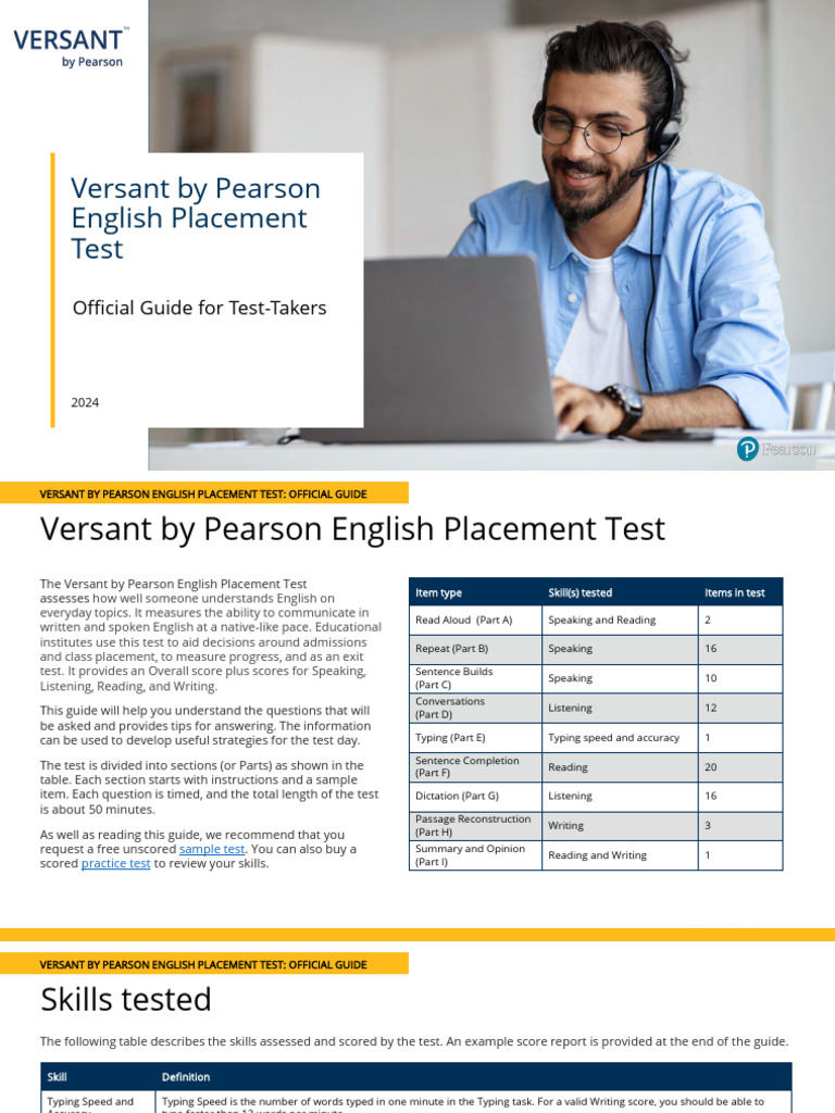 Versant Test Guide for Students | PDF | English Language | Linguistics