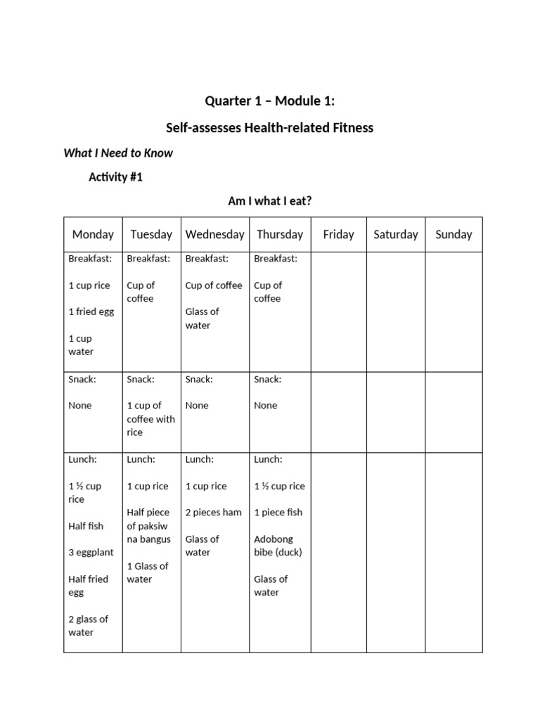 PE SUB | PDF | Lunch | Meal