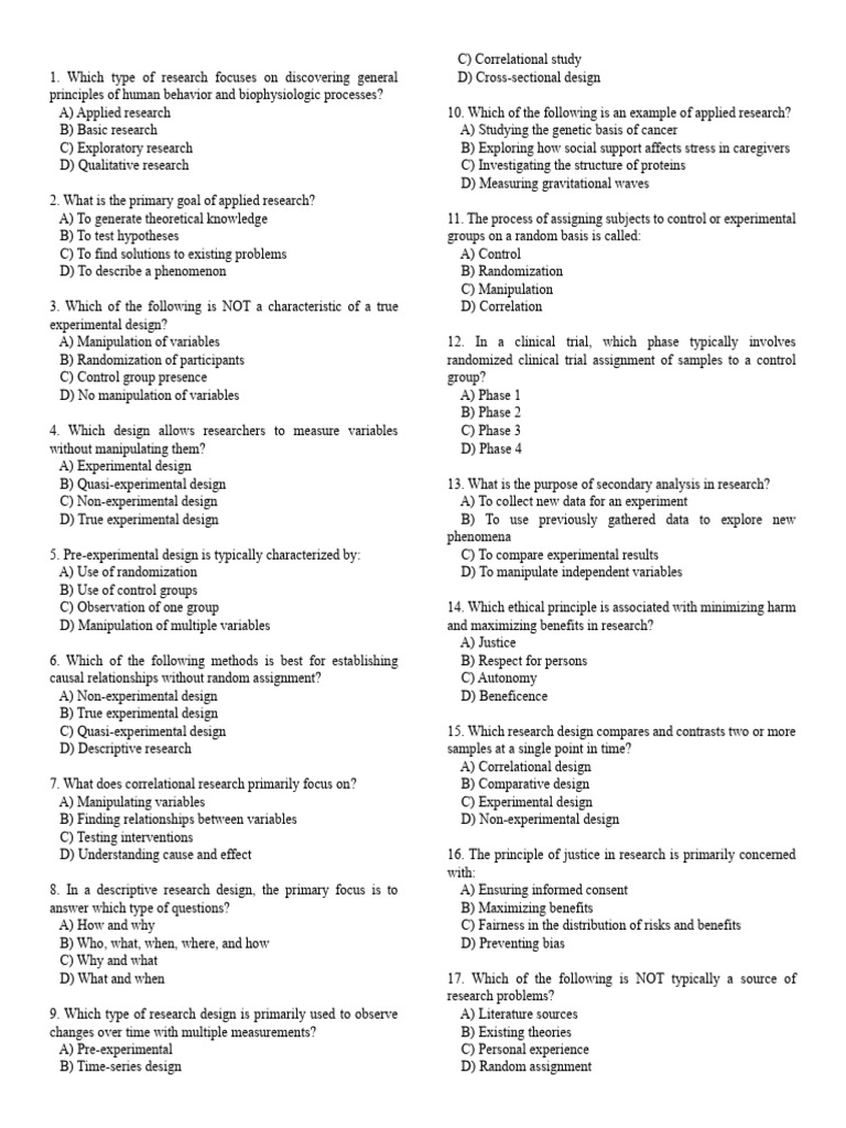 Question Bank 2 (Research) | PDF | Experiment | Design Of Experiments