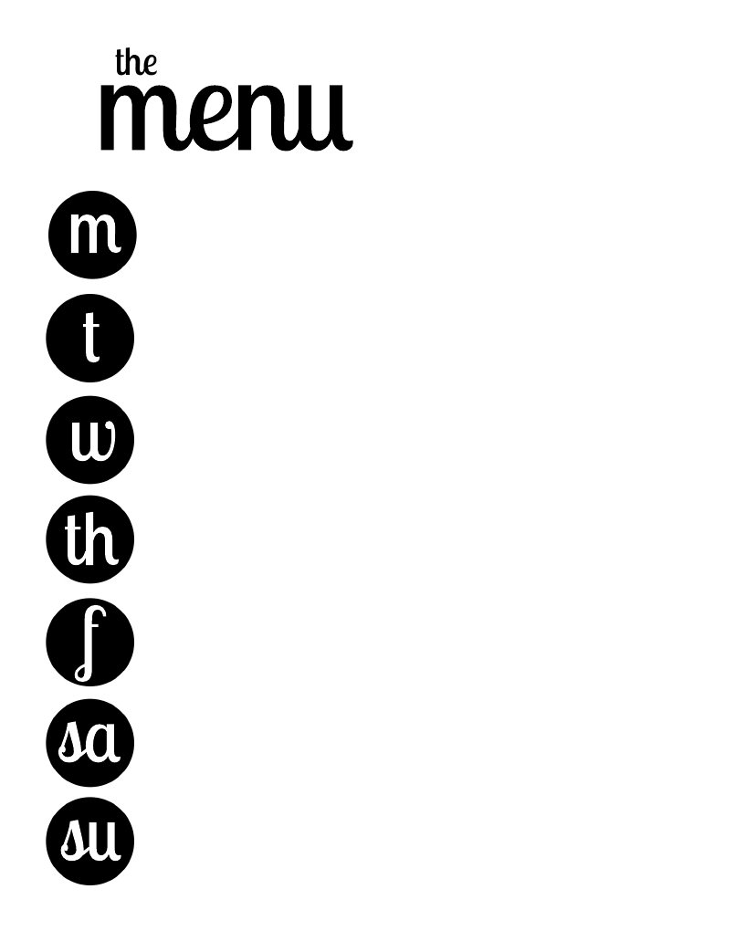 Menu Printable | PDF