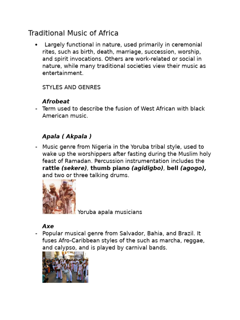 Traditional Music of Africa | PDF