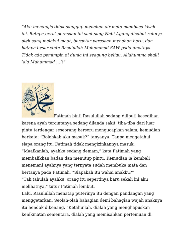 Naskah Drama Kematian Rasulullah | PDF | Agama & Spiritualitas