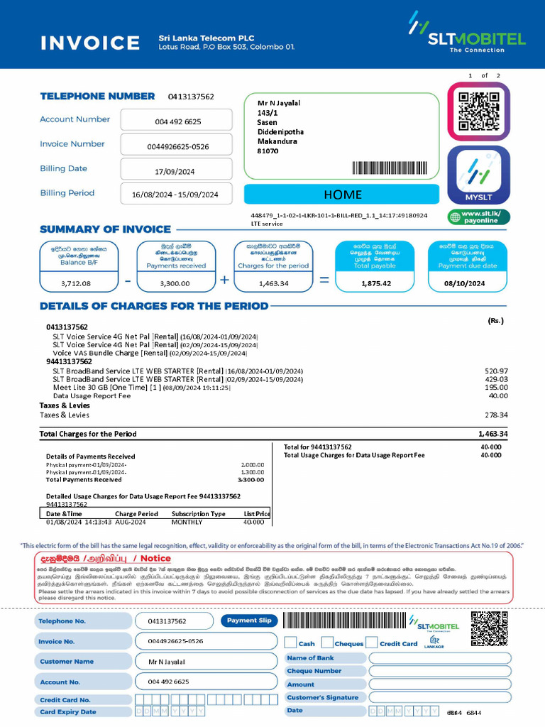 SLT eBill-00449266250526Image | PDF | Fee | Payments