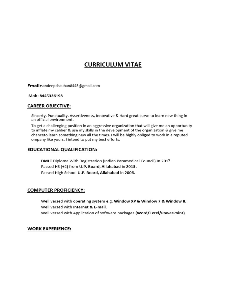 Sandeep CV Resume | PDF