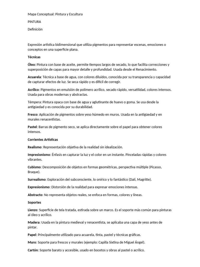 Pintura y Escultura | PDF | Pinturas | Escultura