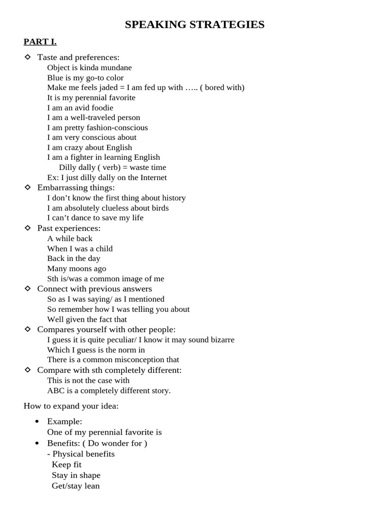 Speaking-strategies | PDF