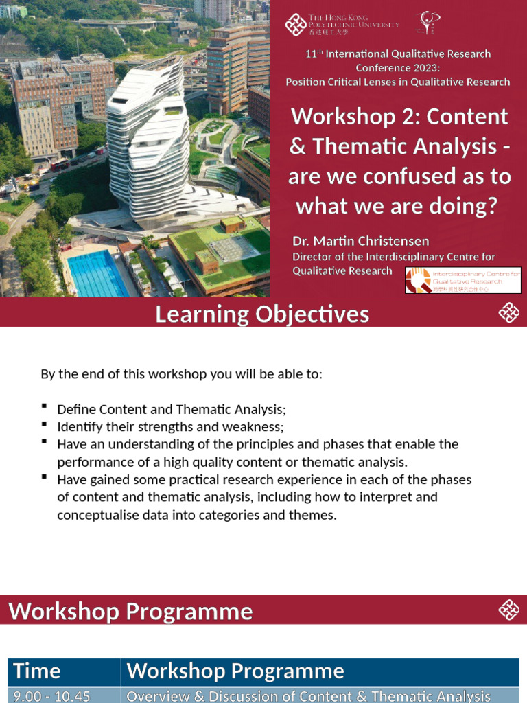 Content & Thematic Analysis Workshop | PDF | Analysis | Science