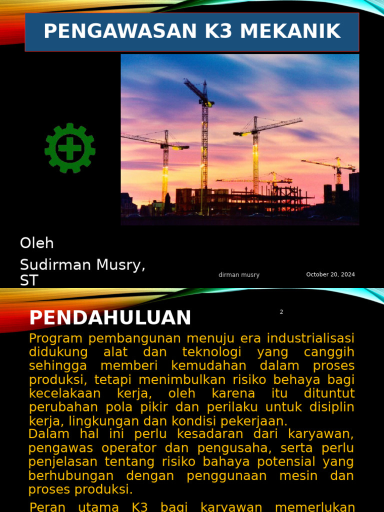 PENGAWASAN K3 MEKANIK - Dirman - 2023 | PDF