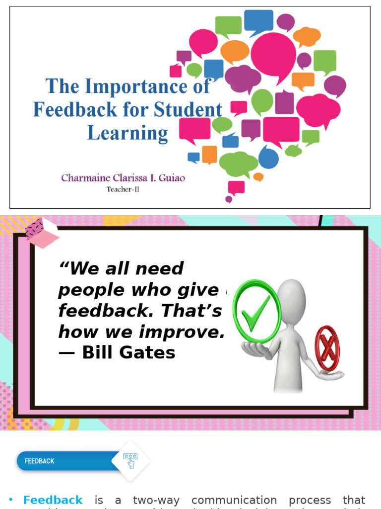 The Importance of Feedback For Student Learning | PDF | Teachers | Learning