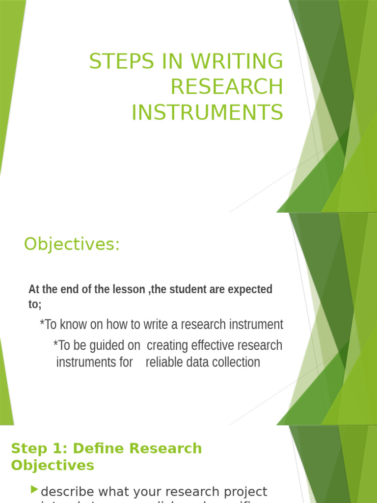 Steps in Writing Research Instruments | PDF
