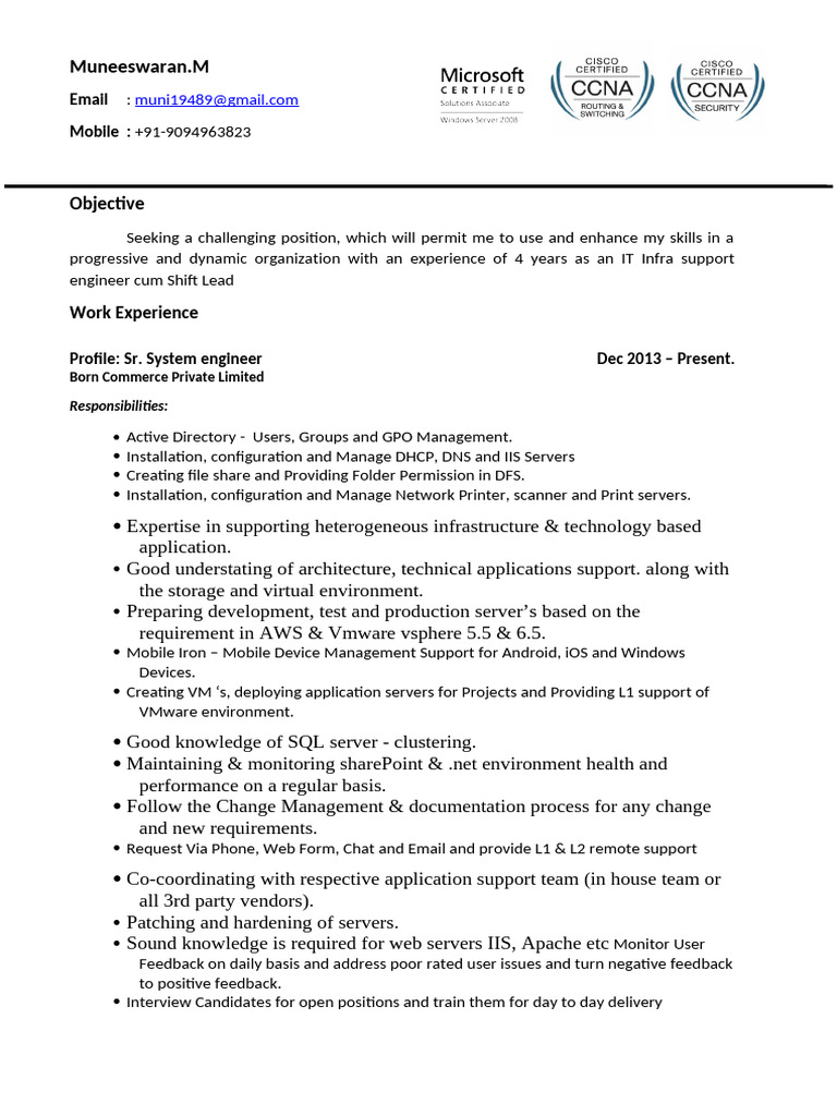 Deva Resume Updated 02 02 18 SCCM | PDF | Microsoft Windows | Active Directory