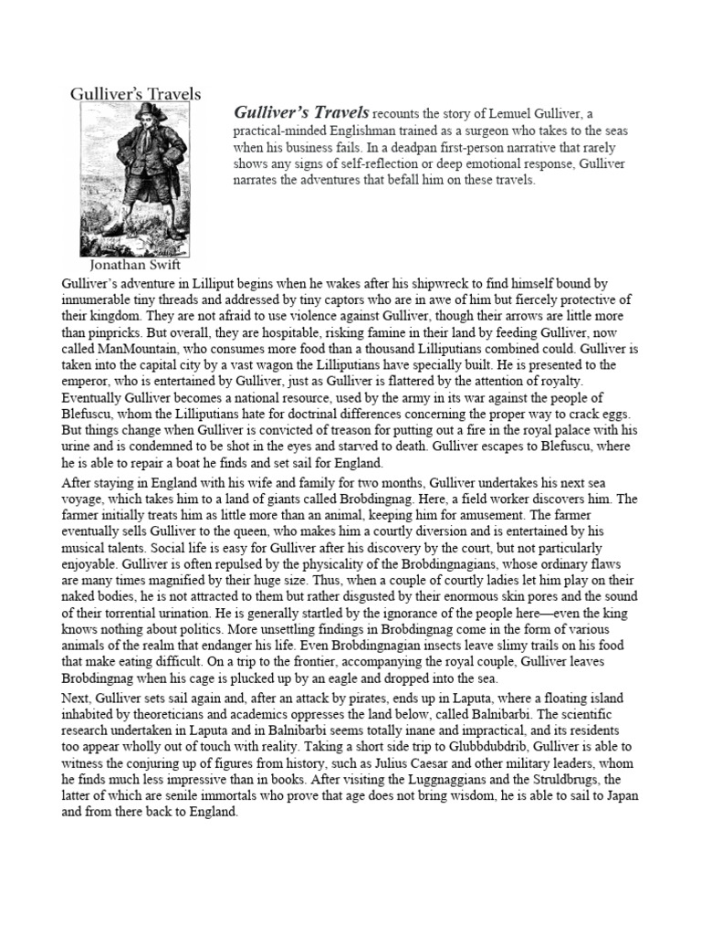 Gulliver's Travel plot summary | PDF | Gulliver's Travels