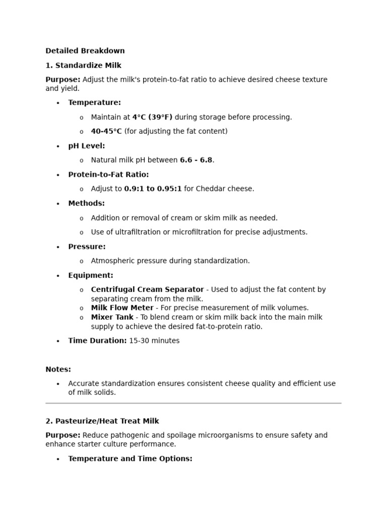 Detailed Breakdown of Cheese Production | PDF | Cooking, Food & Wine ...