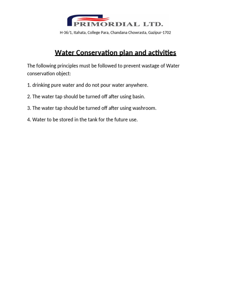 48. Water Conservation plan and activities | PDF