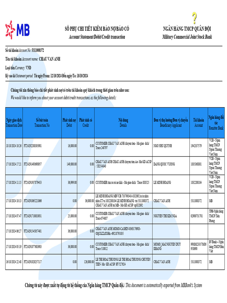 Transaction History | PDF