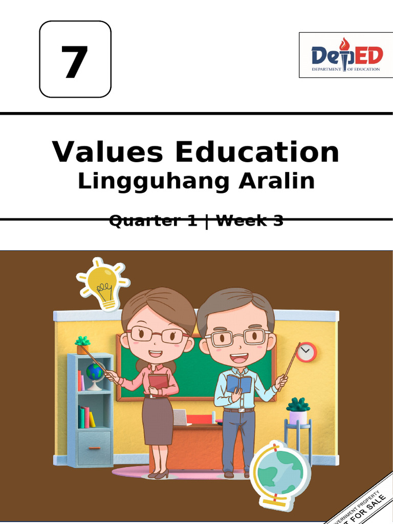 Values Education: Lingguhang Aralin | PDF