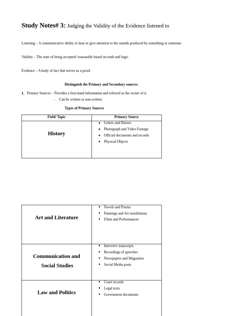 Validating Primary vs. Secondary Sources | PDF | Primary Sources ...