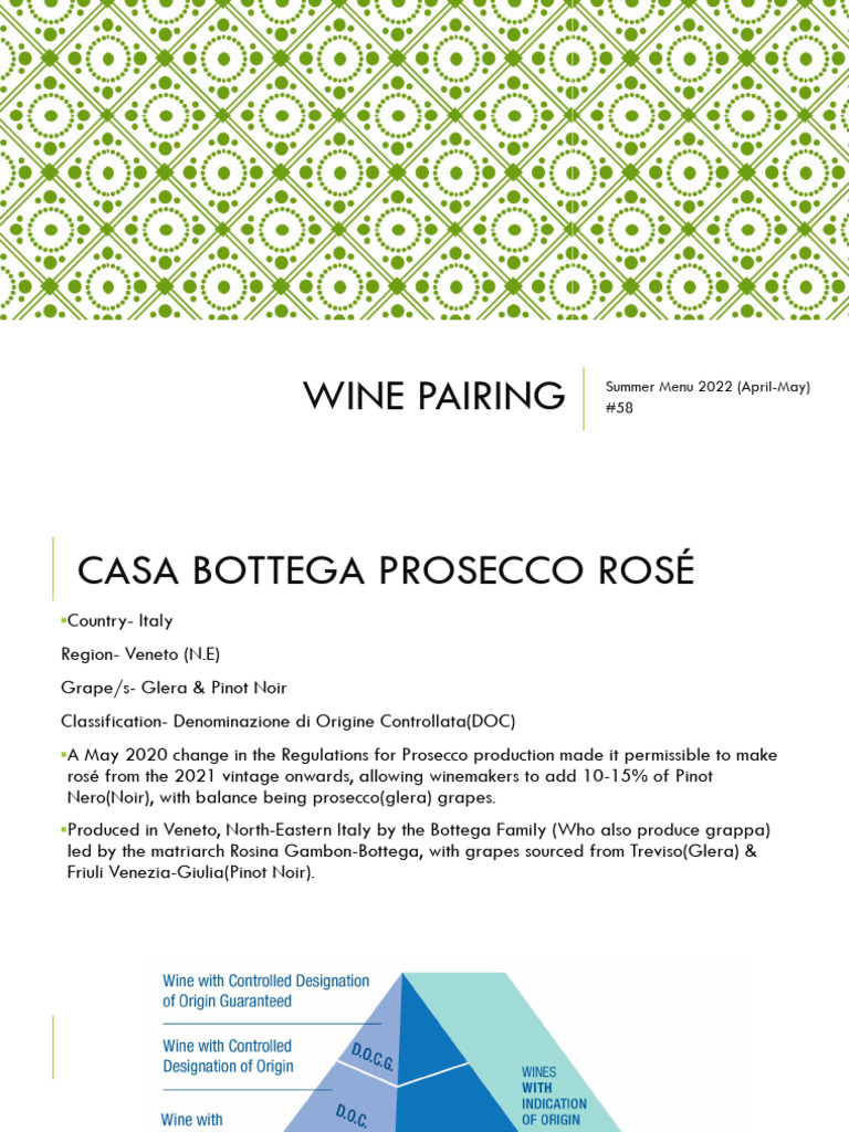 Wine Pairing April 2022 - Staff Training | PDF | Aroma Of Wine ...