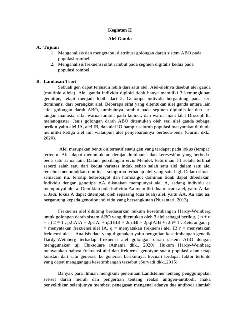 Laporan Genetika Alel Ganda | PDF