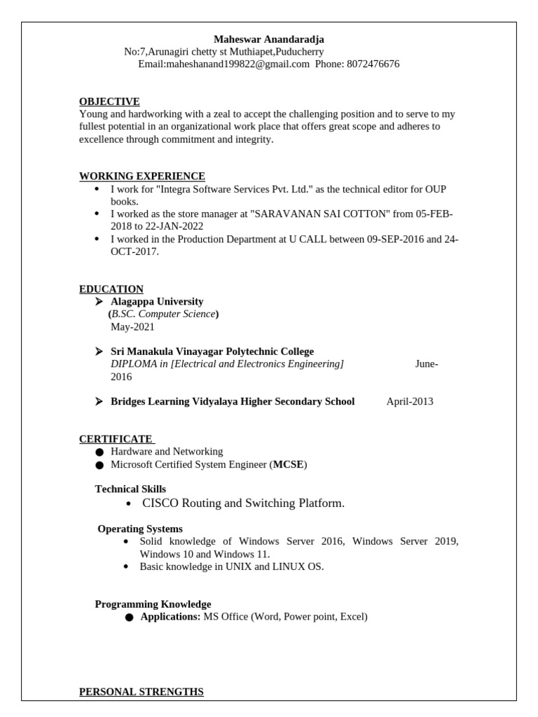 My Resume Mahesh 2023 | PDF