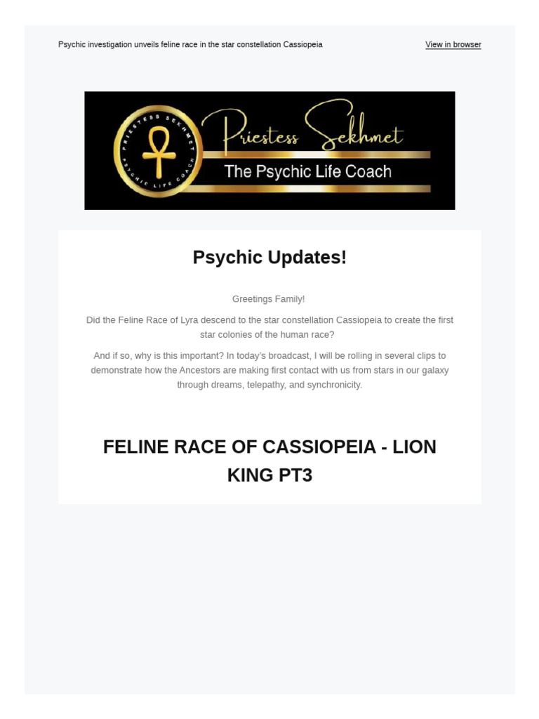 FELINE RACE OF CASSIOPEIA - LION KING PT3 | PDF