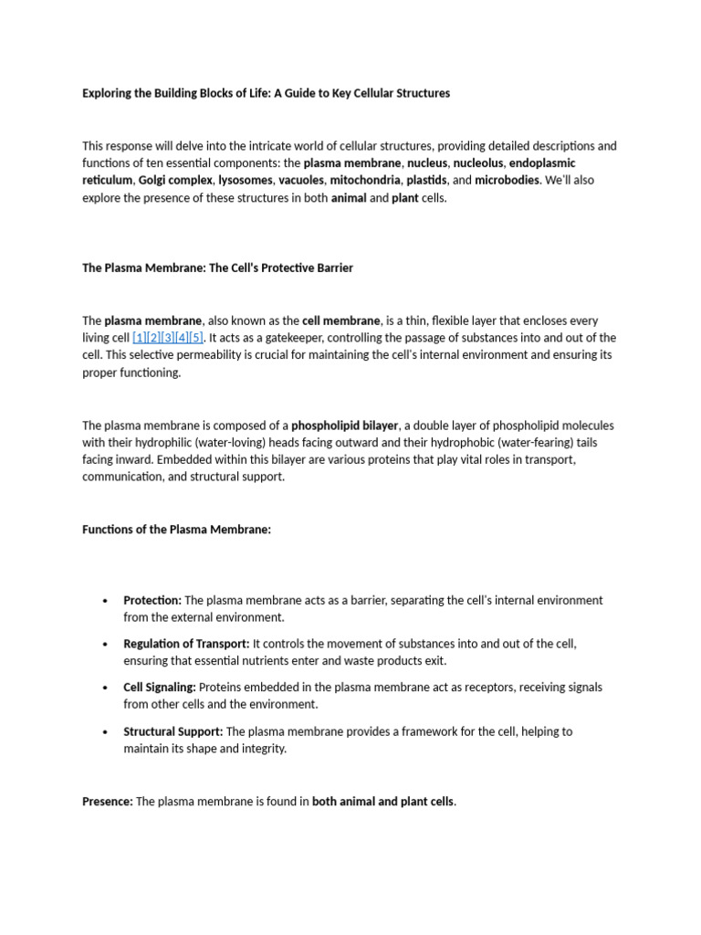 Exploring The Building Blocks of Life | PDF | Endoplasmic Reticulum ...