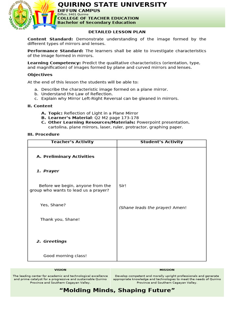 Lesson Plan - G10 - Comp of Earth's Interior | PDF | Mirror ...