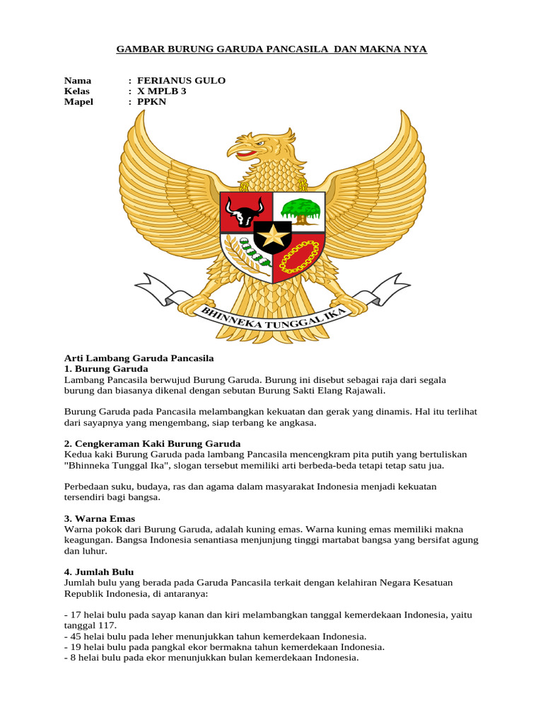 Makna dan Ciri Garuda Pancasila | PDF | Sejarah