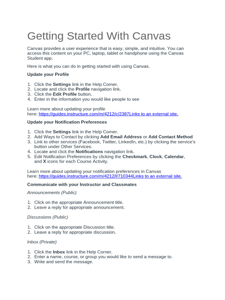 Getting Started With Canvas | PDF | Career & Growth