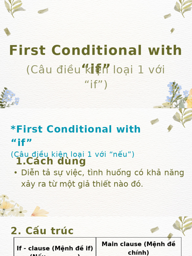 First Conditional With "If" and Unless | PDF | Language Arts & Discipline